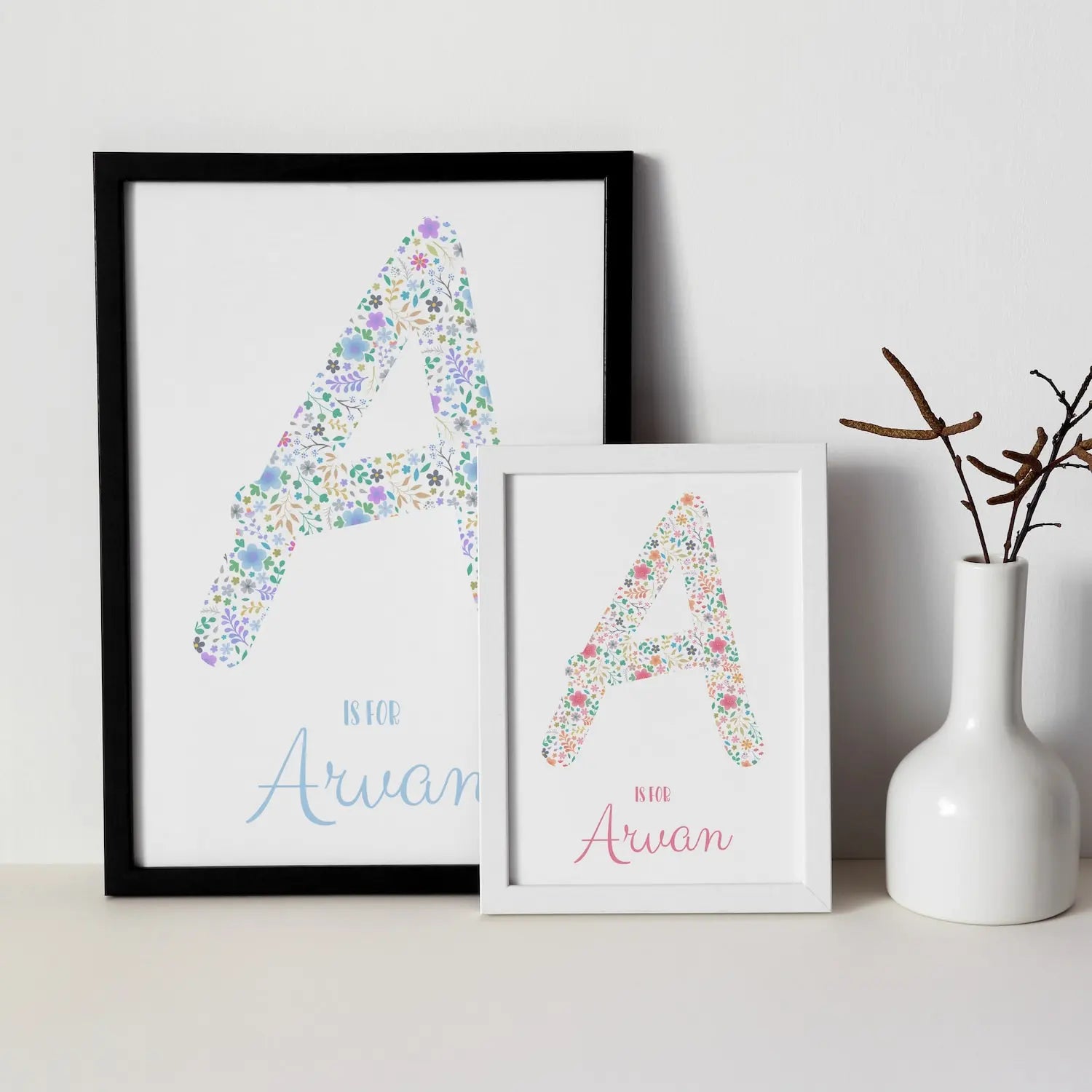 Floral Letter & Name Frame – Gifts By Rashi